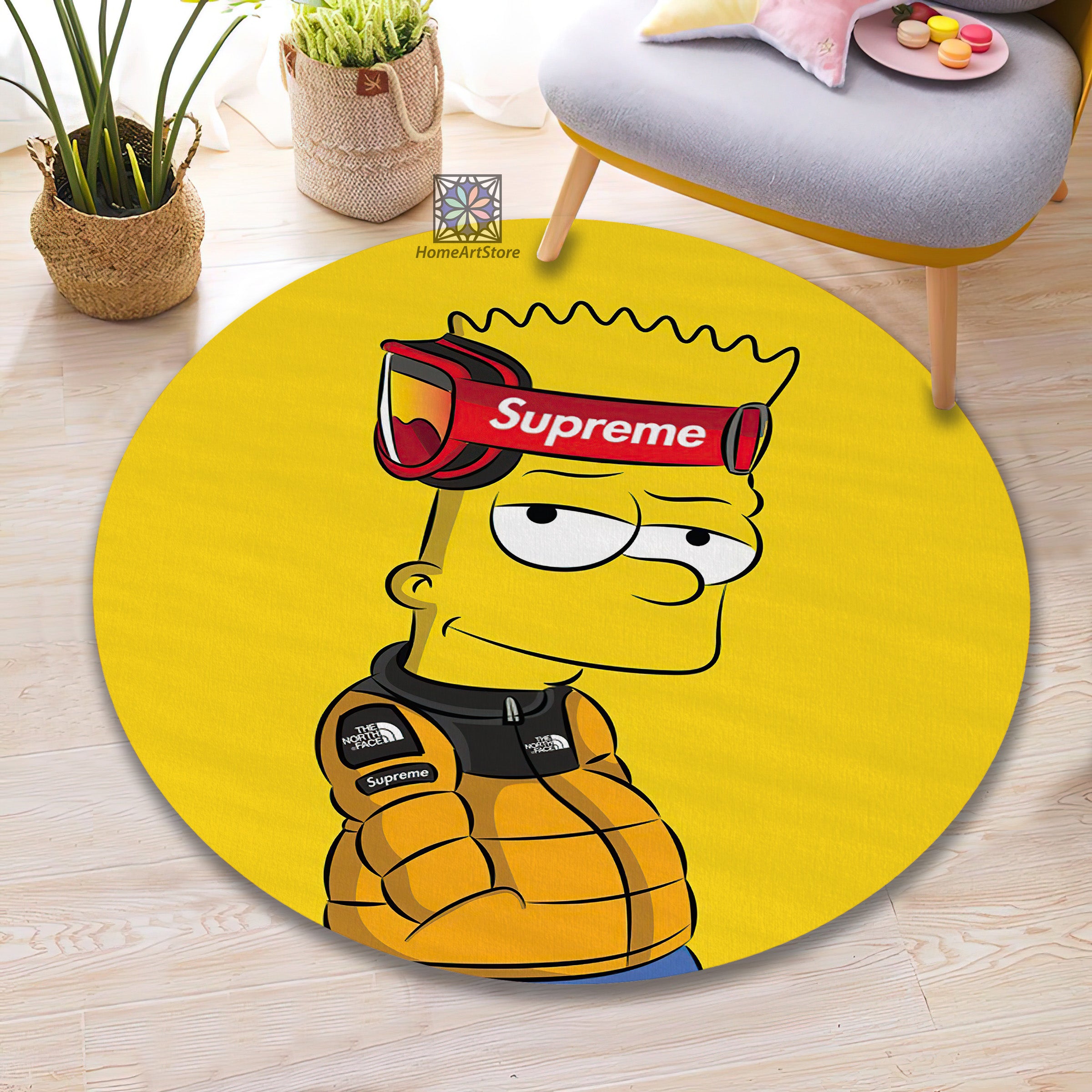 Funny Simpson Rug, Supreme Symbol Carpet, Streetwear Decor, Urban Mat ...